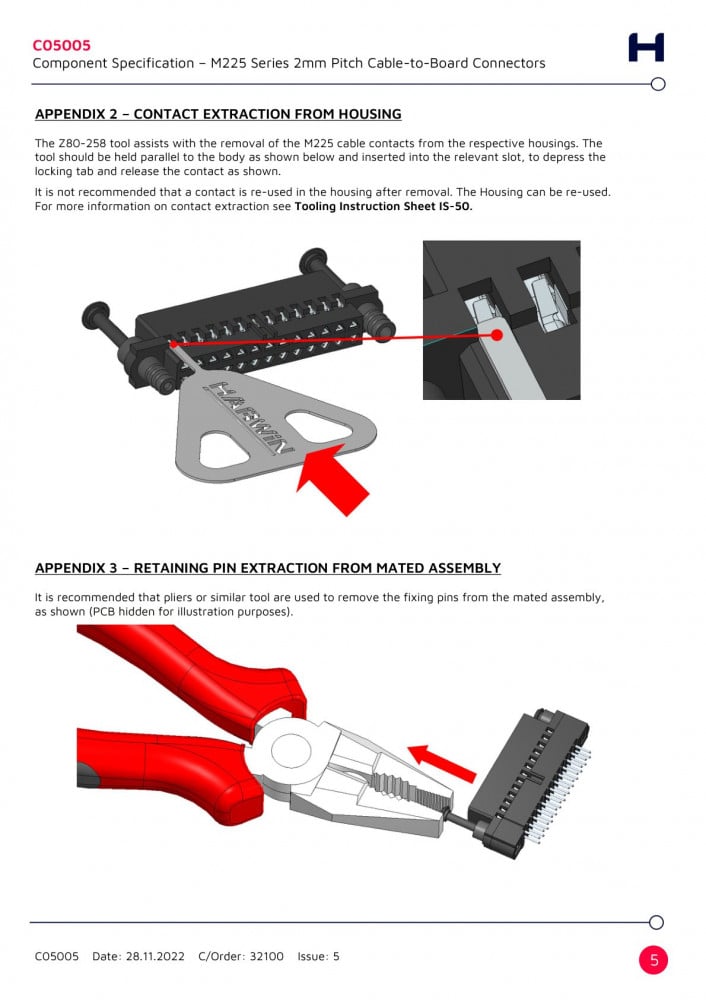 Harwin M225 Series specification page 5