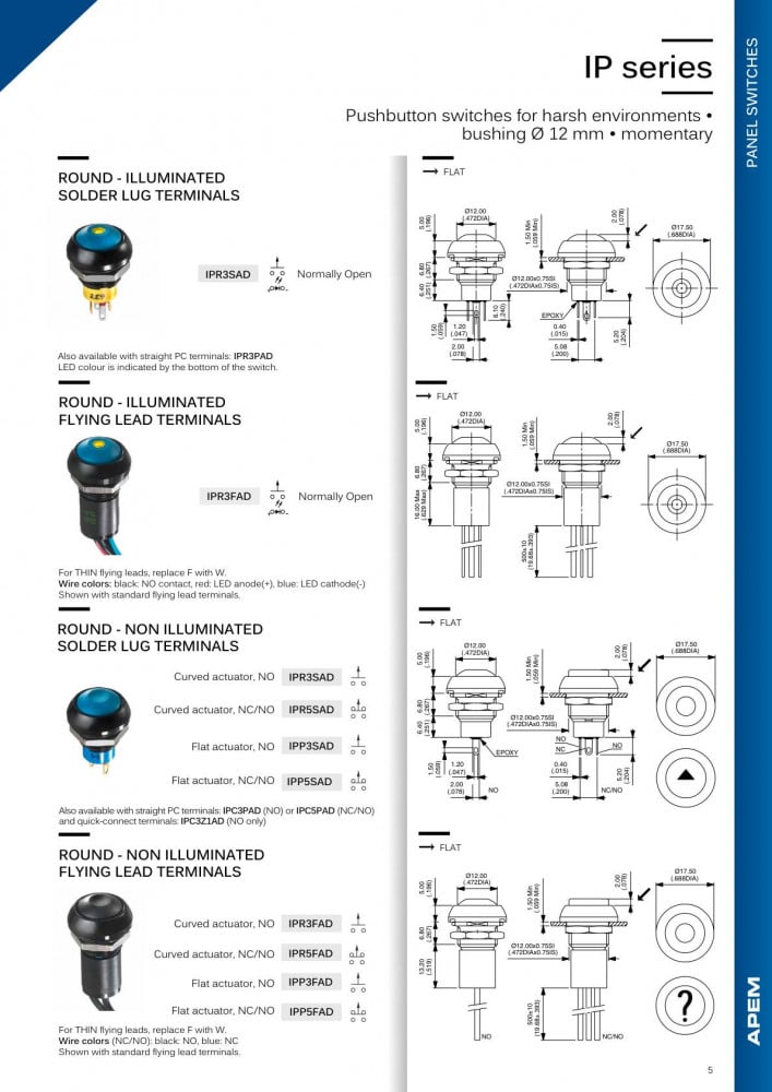 APEM IP series datasheet page 5