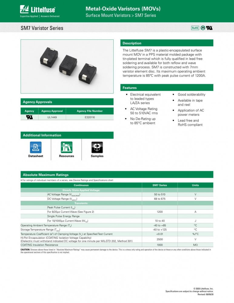 V320SM7 datasheet page 1