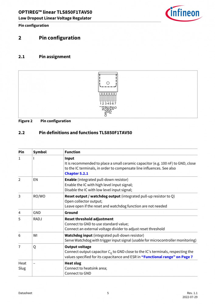 TLS850F1TAV50 datasheet page 5