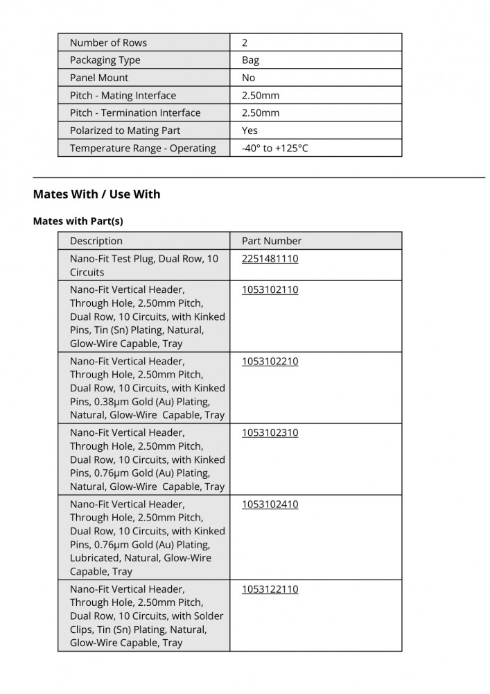 Nano-Fit product specification page 3