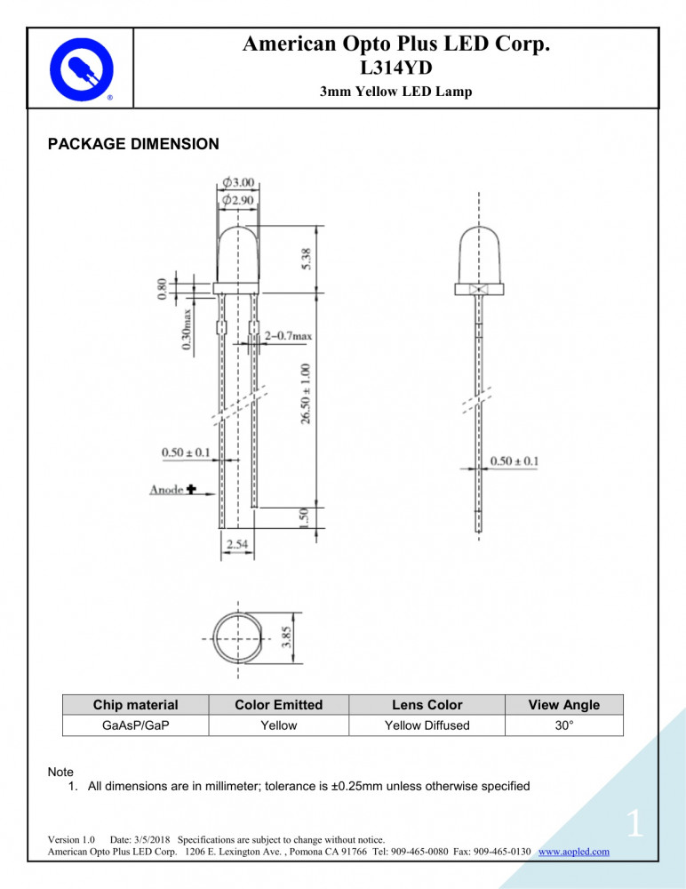 L314YD datasheet page 1