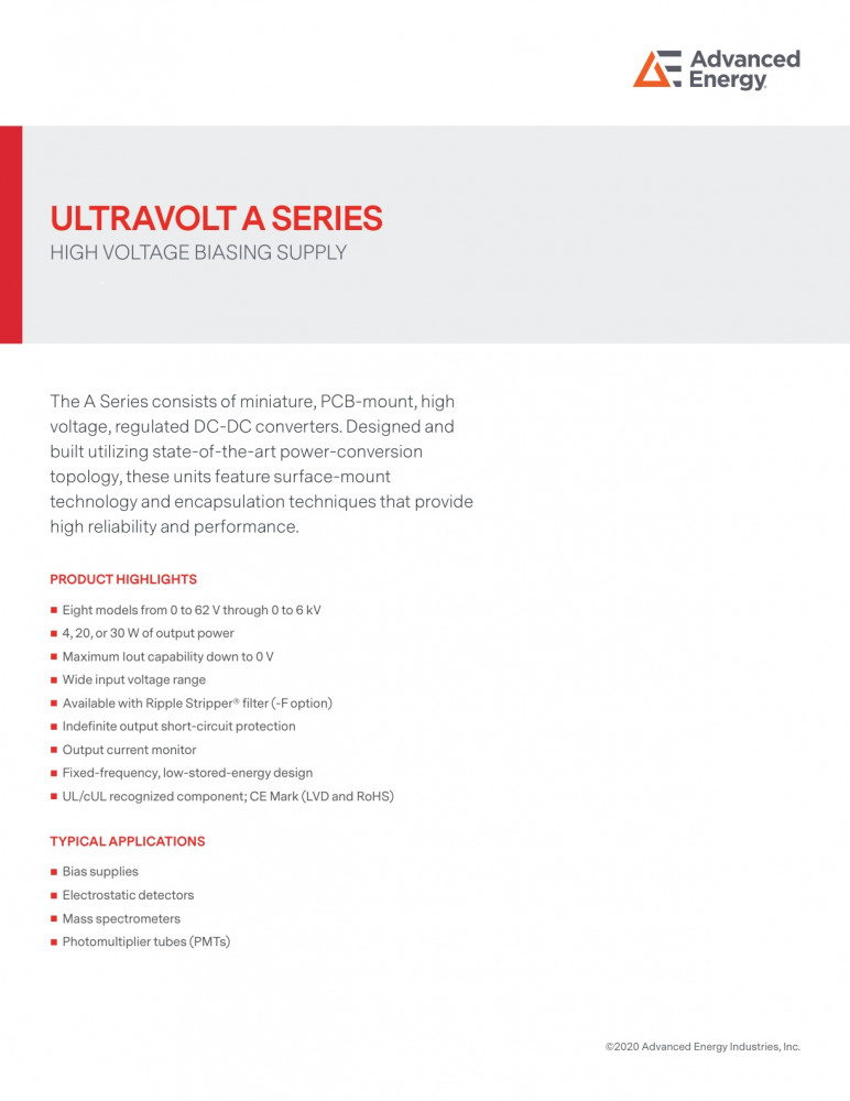 UltraVolt A Series datasheet page 1