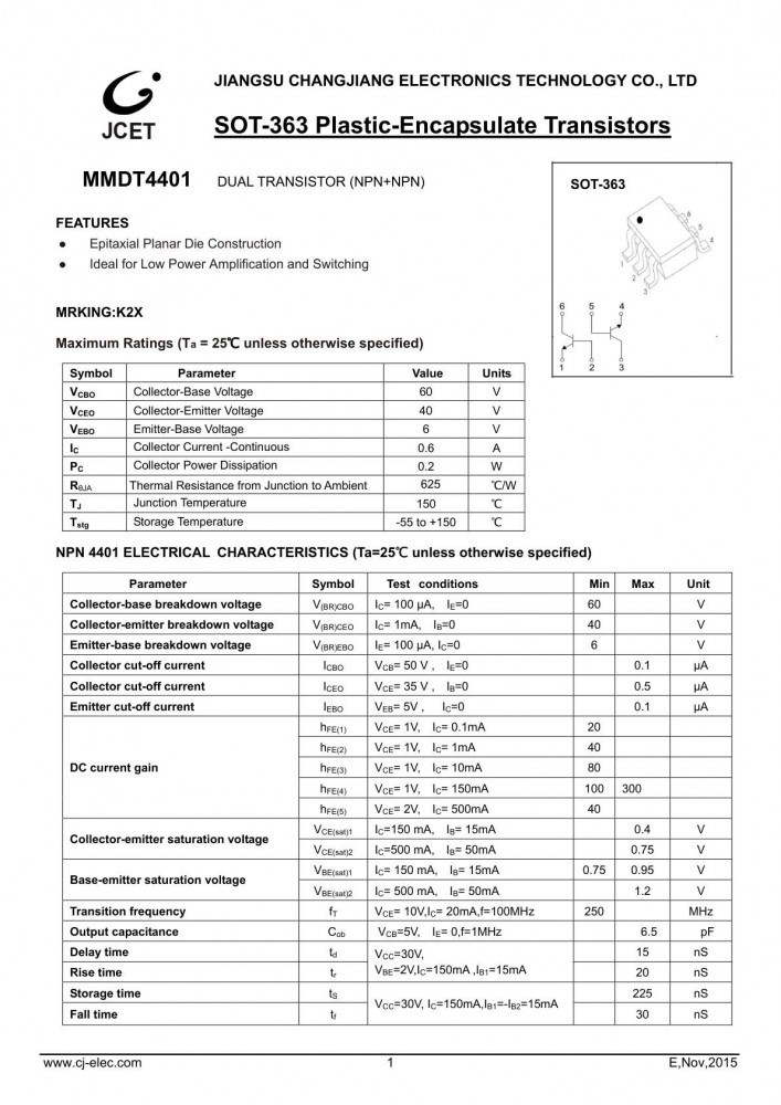 MMDT4401 datasheet page 1