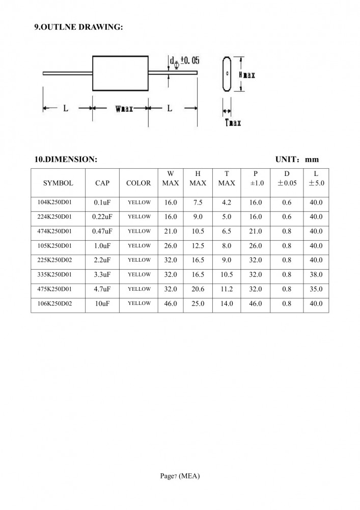 MEA104K250D01 specification page 7