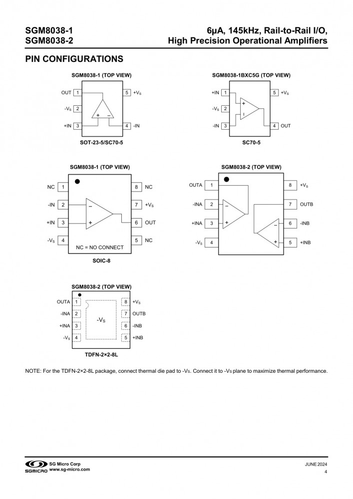 SGM8038-2 datasheet page 4