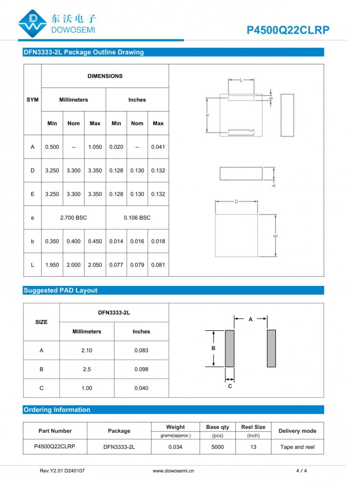P4500Q22CLRP datasheet page 4