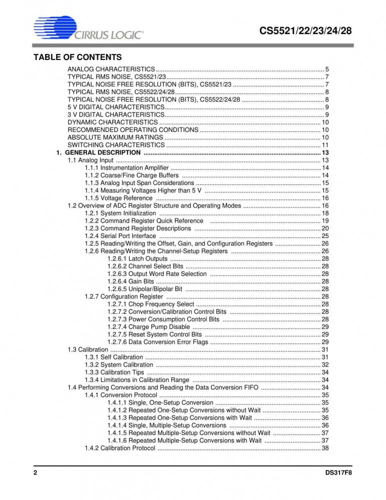 CS5523-ASZR datasheet page 2