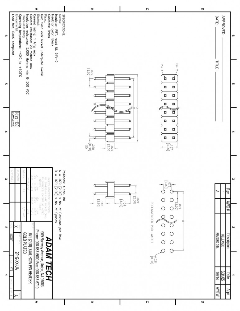 ADAM TECH 2PH2-12-UA technical drawing
