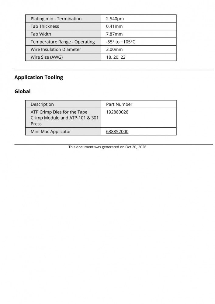 Technical document image 3 for Molex 192770003
