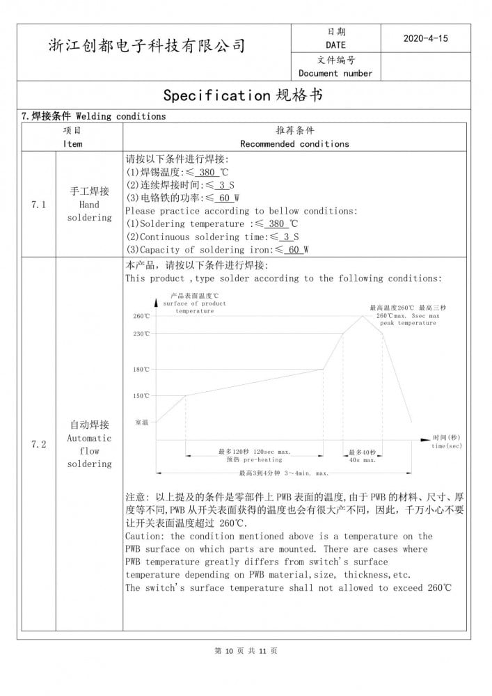 CAX specification page 10