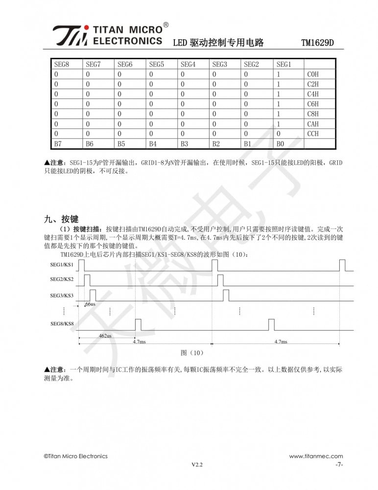 TM1629D technical document page 7