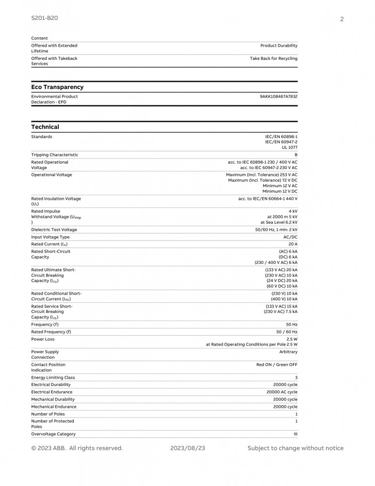 ABB S201-B20 document page 2
