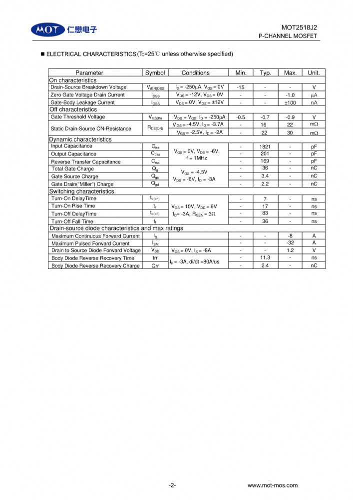 MOT2518J2 datasheet page 2