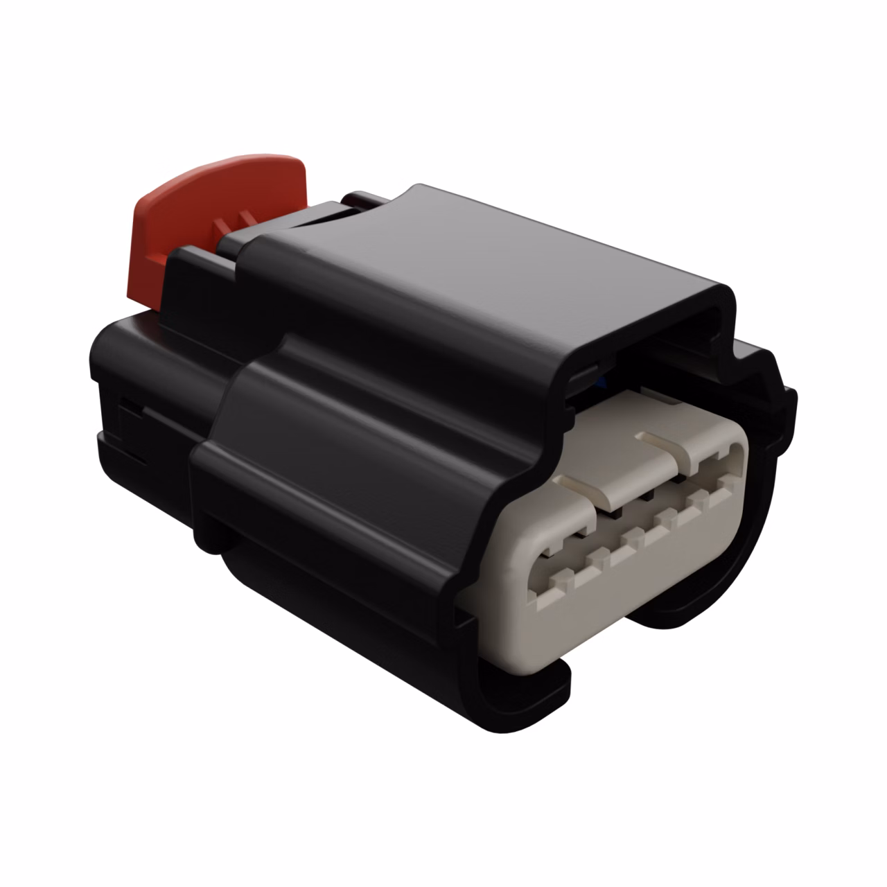 2.54mm MX64 Sealed Crimp Housing, Single Row, Kaizan Terminals, Black, 6  Circuits, Key A, with CPA Lock, Terminal 2 Plugged for sale
