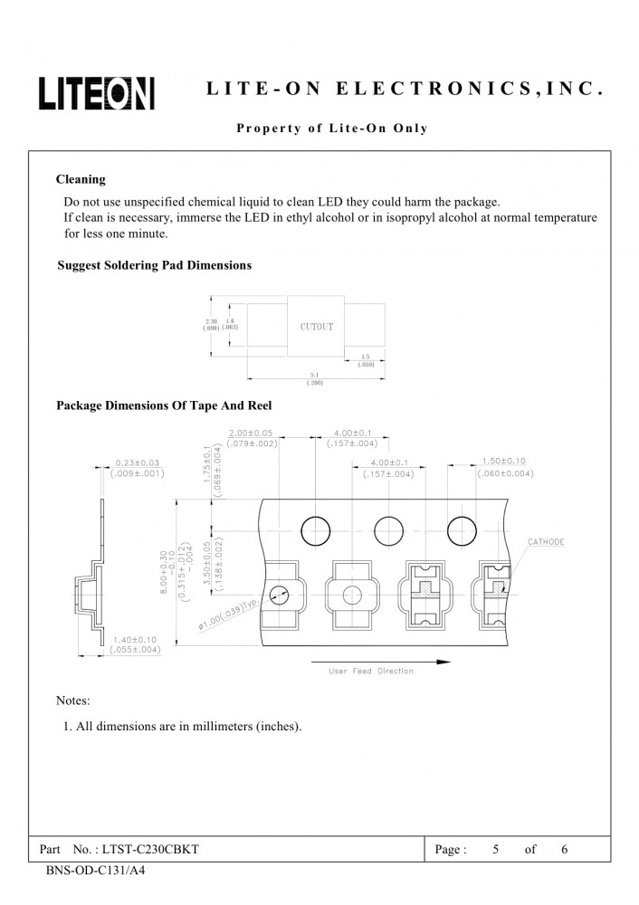LTST-C230CBKT datasheet page 5