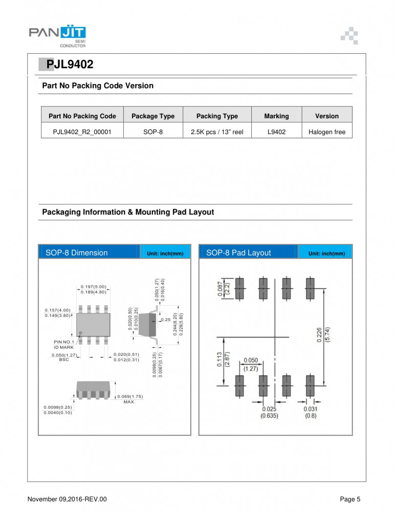 PJL9402 datasheet page 5