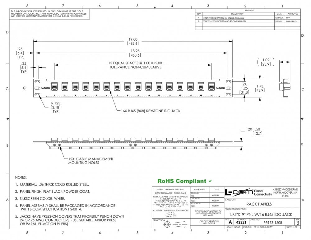 L-com PR175-1608 technical document preview