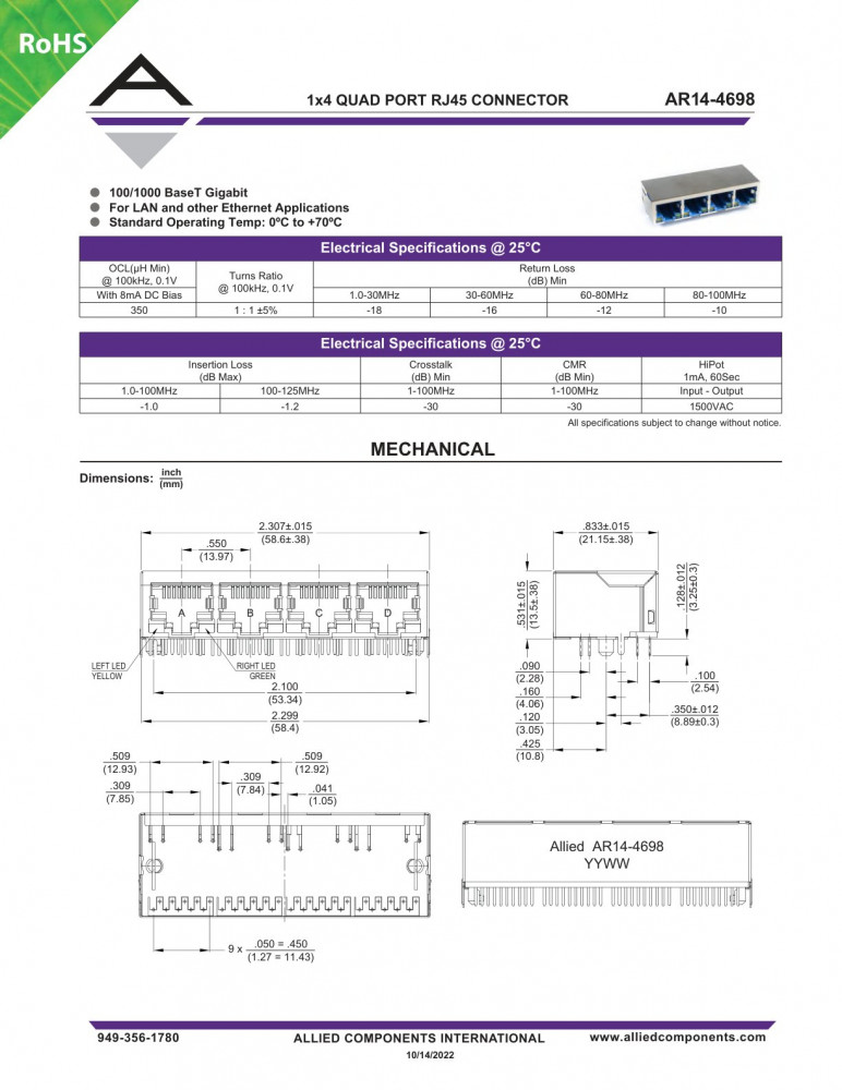 AR14-4698 product datasheet page 1