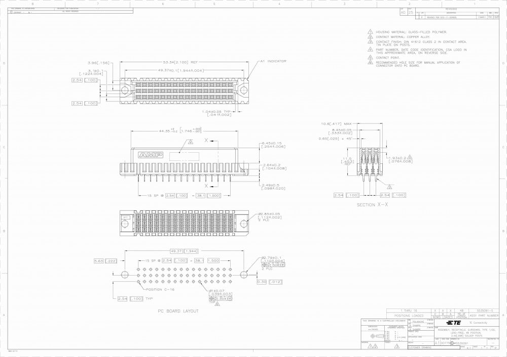 TE Connectivity 5535091-5 technical drawing preview