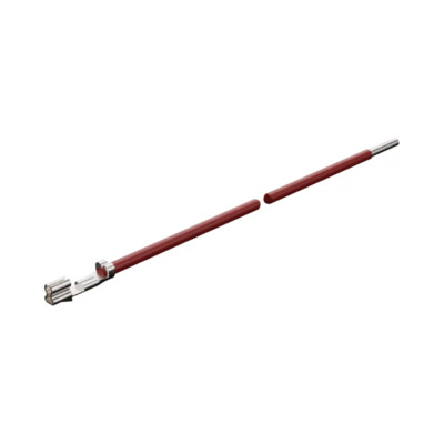 Pre-Crimped Lead Mini-SPOX Female-to-Pigtail, Tin (Sn) Plating, 75.00mm Length, 24 AWG, Red for sale