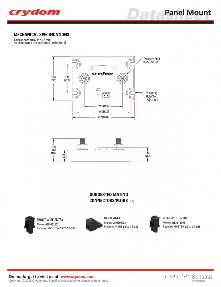 HAC series mechanical specifications