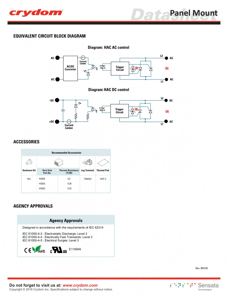 HAC series equivalent circuit diagrams