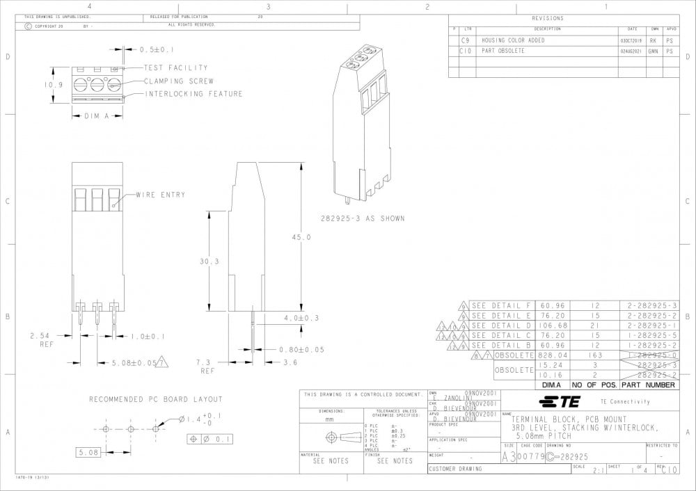 TE Connectivity 1-282925-2 drawing sheet 1