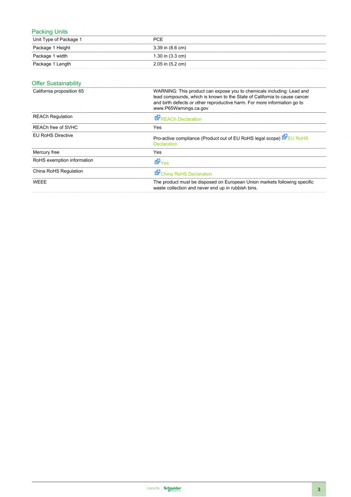 XB5AW33B5C0 technical document page 3