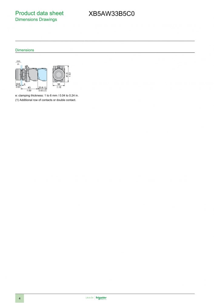 XB5AW33B5C0 technical document page 4