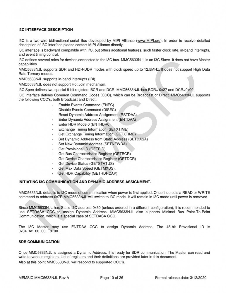 MMC5633NJL technical document page 10