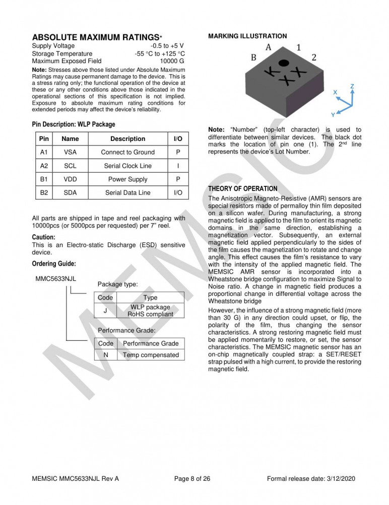 MMC5633NJL technical document page 8