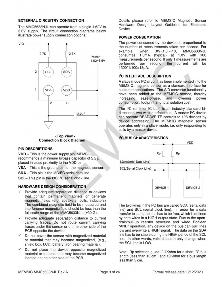 MMC5633NJL technical document page 9
