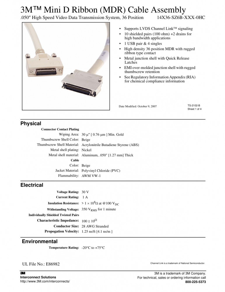 3M 14T36-SZ6B-100-0HC technical document page 1