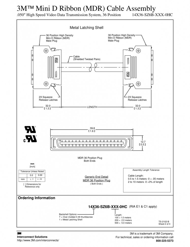 3M 14T36-SZ6B-100-0HC technical document page 2