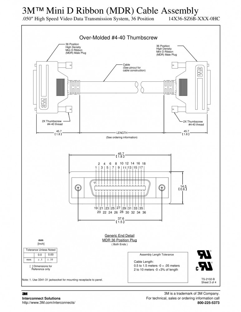 3M 14T36-SZ6B-100-0HC technical document page 3
