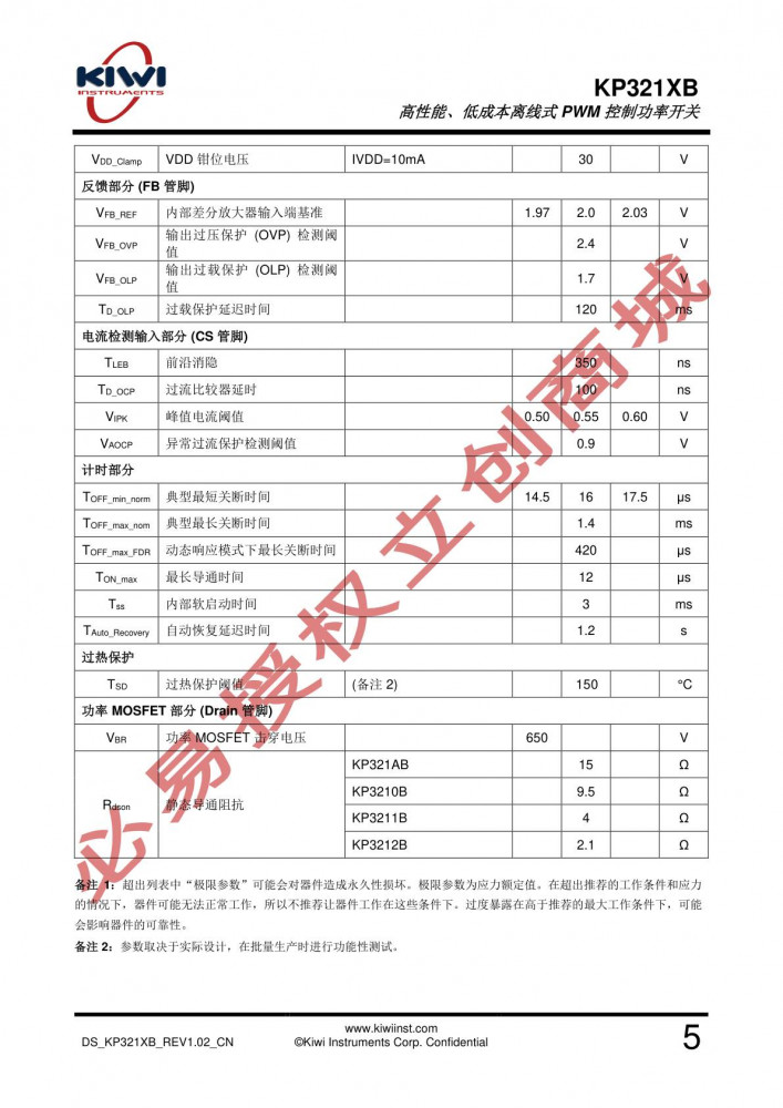 KP3210BSGA datasheet page 5