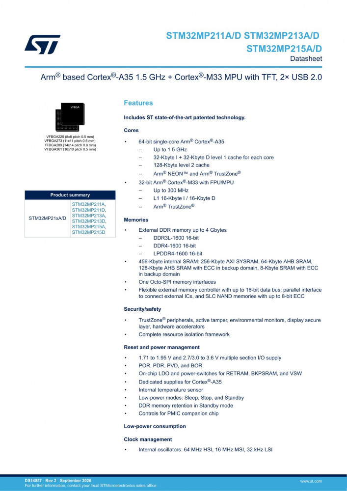 STM32MP215A document page 1