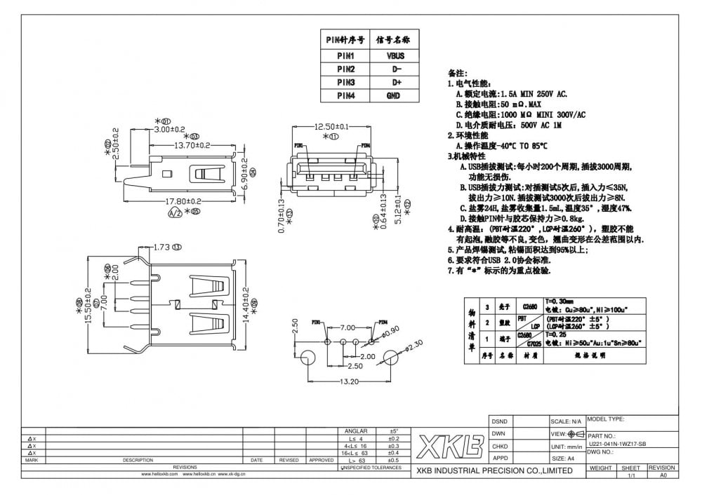 U221-041N-1WZ17-SB technical drawing
