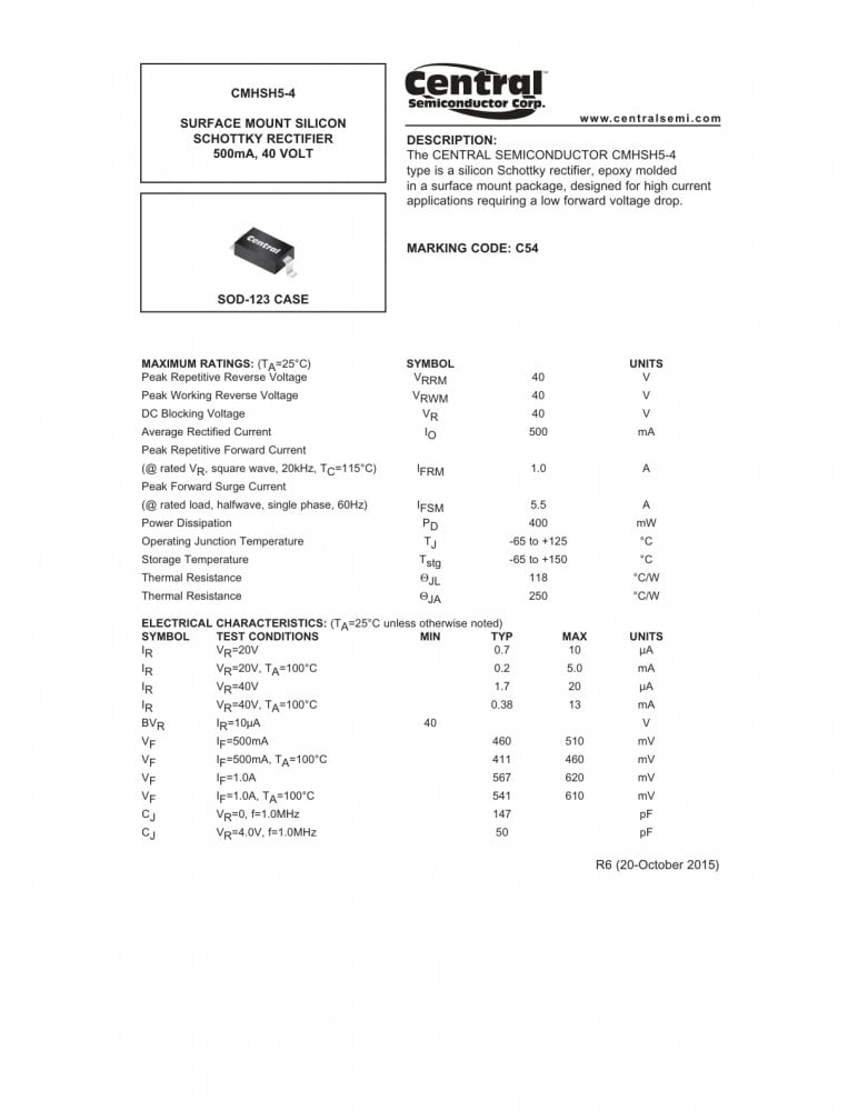 CMHSH5-4 datasheet page 1