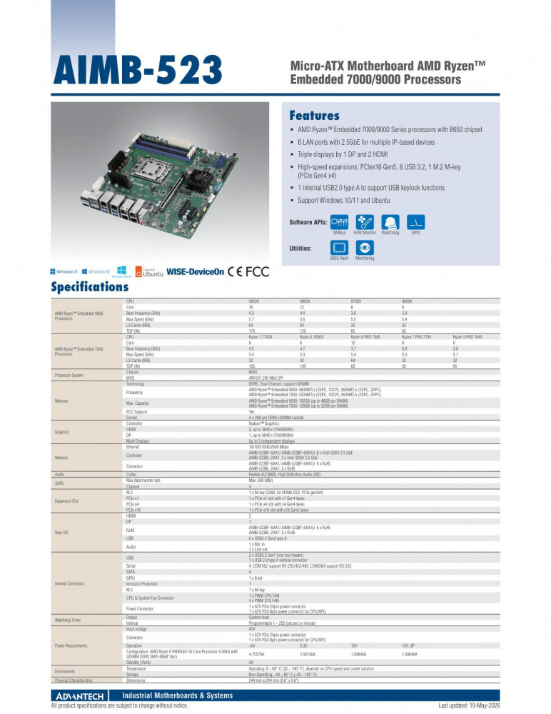 AIMB-523 product document page 1