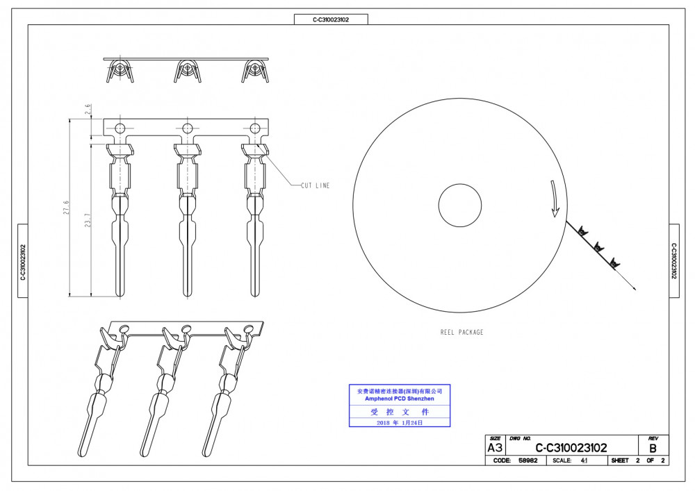 Amphenol C310023102 technical drawing page 2