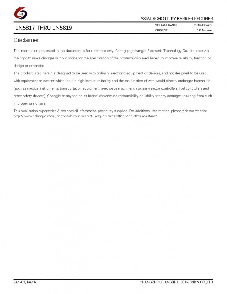 LangJie 1N5819 datasheet page 5