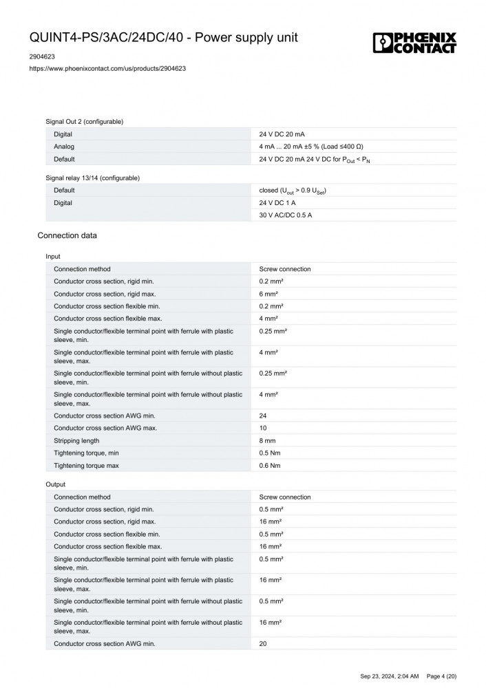 Phoenix Contact 2904623 datasheet page 4