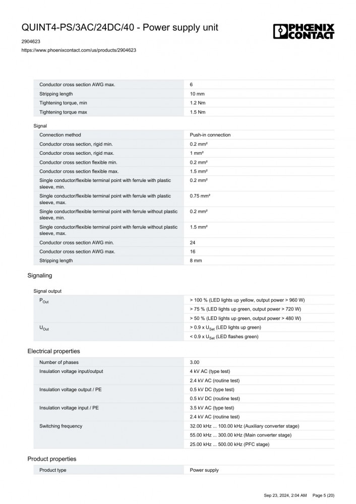 Phoenix Contact 2904623 datasheet page 5