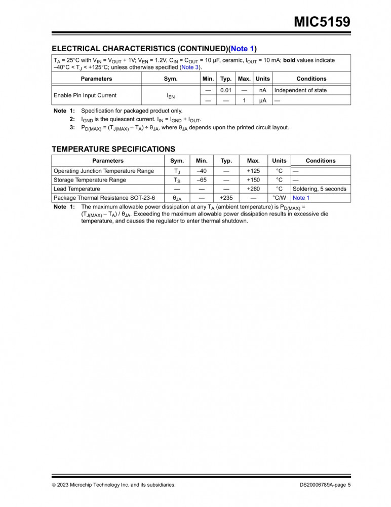 MIC5159 technical document page 5