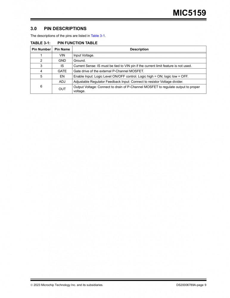 MIC5159 technical document page 9