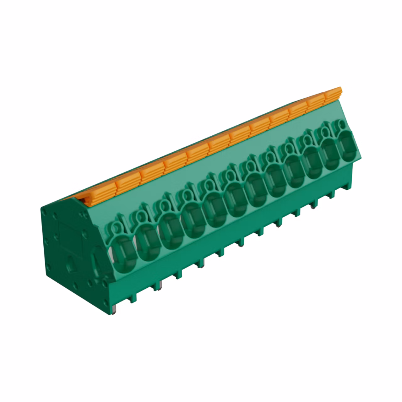 7.50mm Pitch Lever Activated Fixed Mount PCB Terminal Block, 35° Wire Entry, Left Front Terminal, 12 Circuits for sale