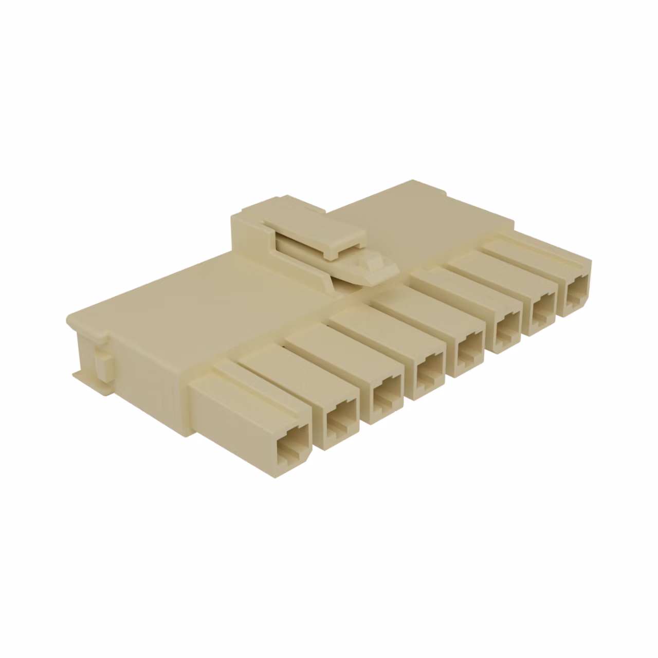 Mega-Fit ColorLock Tangless TPA-Capable Receptacle Housing, Single Row, 8 Circuit, UL 94V-0, Glow-Wire Capable, Natural for sale