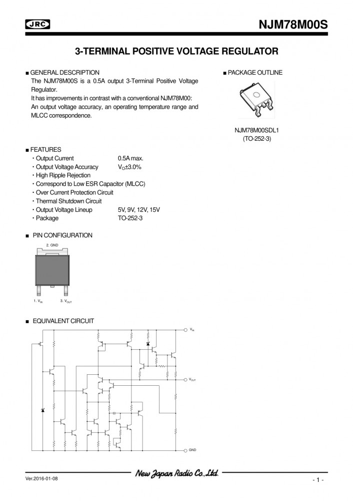 NJM78M00S datasheet page 1
